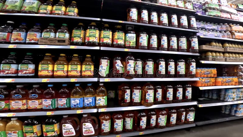 Walmart Interior Apple Juice Section Editorial Stock Photo - Image of ...