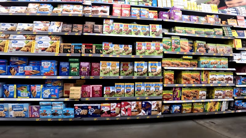 Walmart Interior Breakfast Bars and Snacks Editorial Stock Image ...