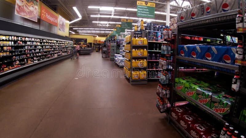 Walmart Retail Interior Back Aisle Displays Editorial Photography ...