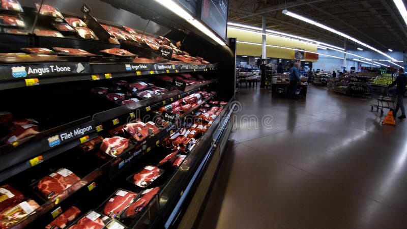 Walmart Retail Interiorred Meat Case Side View Editorial Image - Image ...