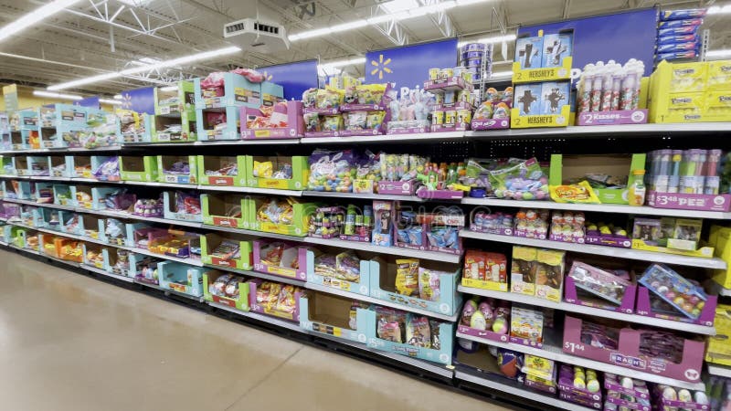 Walmart Retail Store Interior Easter Candy Wall of Value Editorial ...
