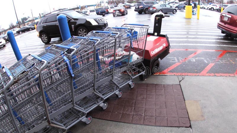 Walmart Super Center Shopping Cart Electronic Pusher Editorial Stock ...