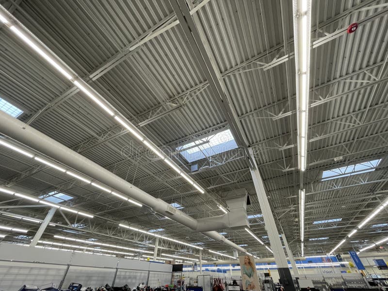 Walmart Supercenter Interior Top View of Store and Ceiling Editorial ...