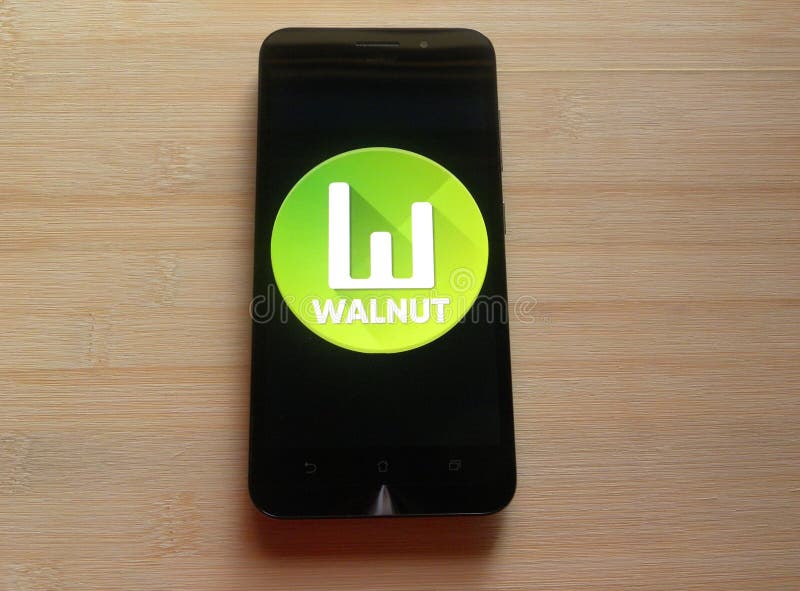 Walnut app on smartphone editorial stock photo. Image of logo - 147526603