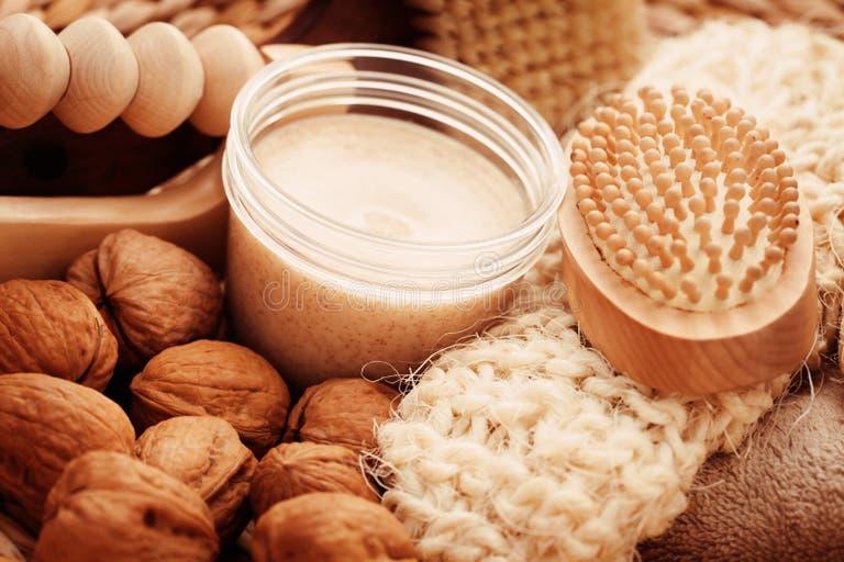 Walnut body scrub stock image. Image of fresh, wellness - 19804803