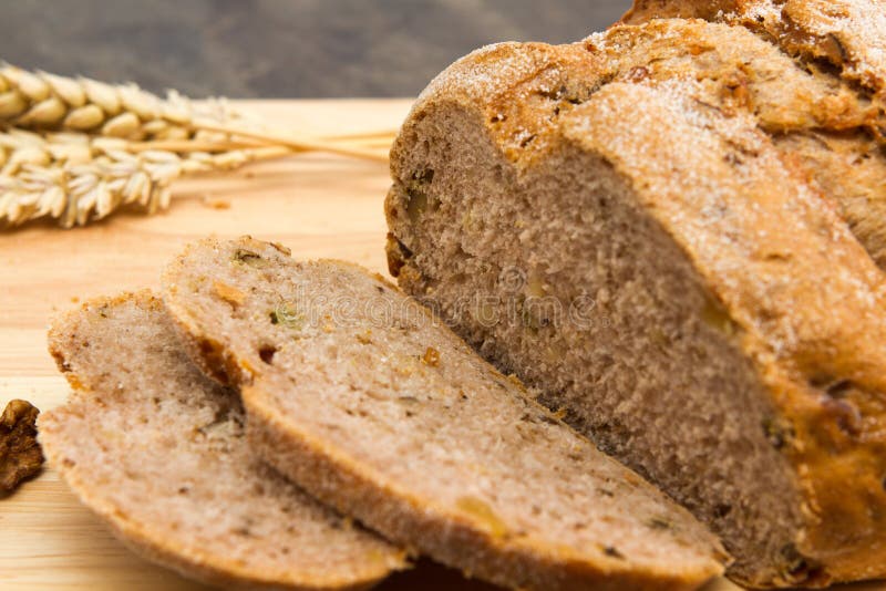 Walnut bread stock image. Image of rustic, homemade, cooked - 97166267