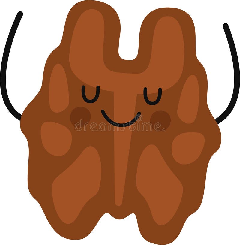 Walnut Cartoon Character stock vector. Illustration of face - 293782749