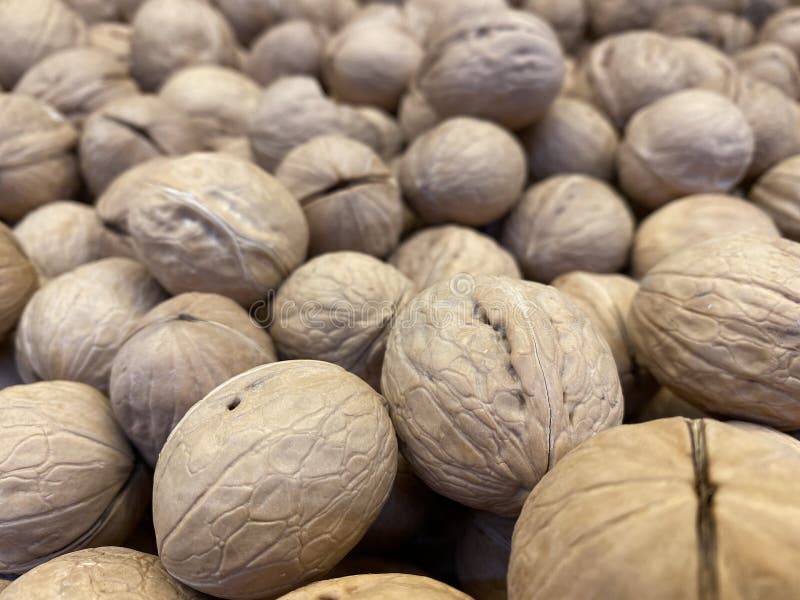 Walnut Close-up in the Store on the Counter Stock Photo - Image of ...
