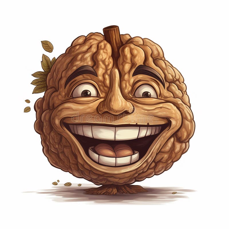 Walnut Fun: a Joyful Nut with a Humorous Expression. Generated AI ...