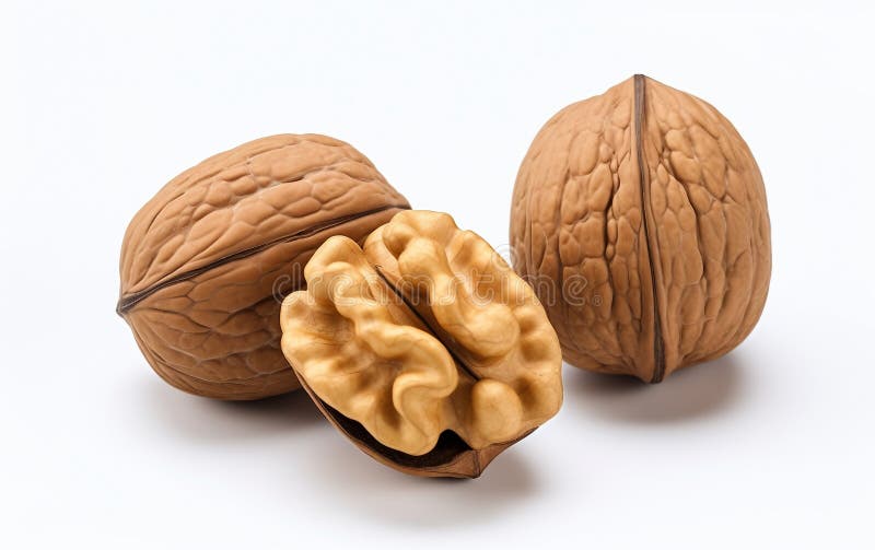 Walnut Goodness on White Background Stock Illustration - Illustration ...
