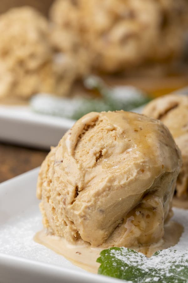 Walnut ice cream stock image. Image of brown, dessert - 124116545
