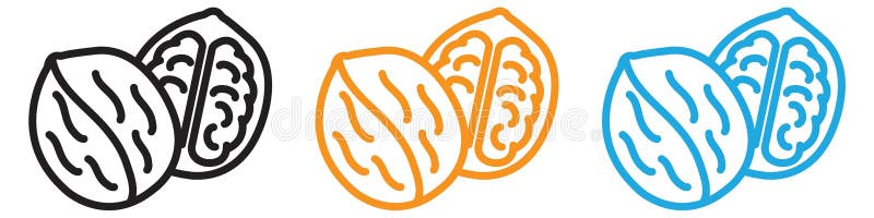 Walnut Icon Vector Logo Set Collection for Web App Ui Stock Vector ...