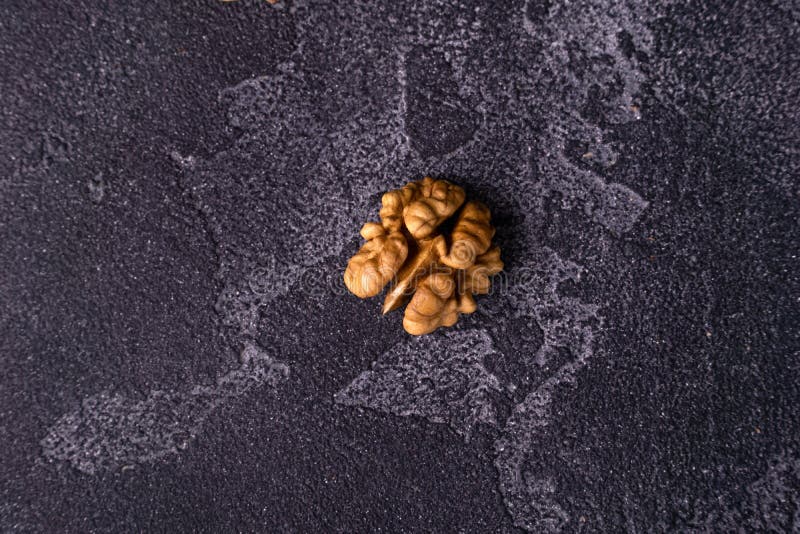 Walnut Kernel on Blue Slate Surface. Healthy Nuts and Seeds Composition ...