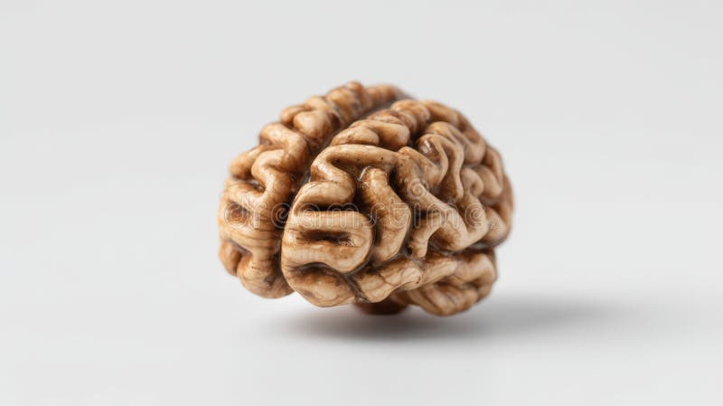 Walnut Kernel Resembling a Human Brain Isolated on White Stock ...