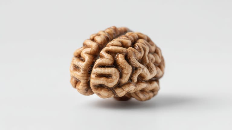 Walnut Kernel Resembling a Human Brain Isolated on White Stock ...