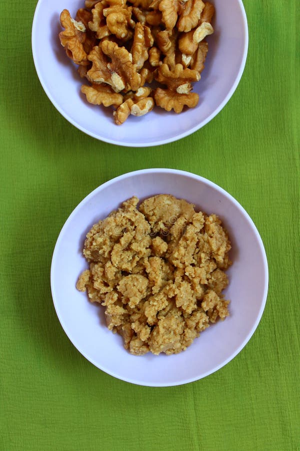 Walnut Kernels and Their Paste Stock Photo - Image of paste, bowls ...
