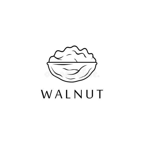 Walnut Logo Template Isolated White Background Stock Vector ...