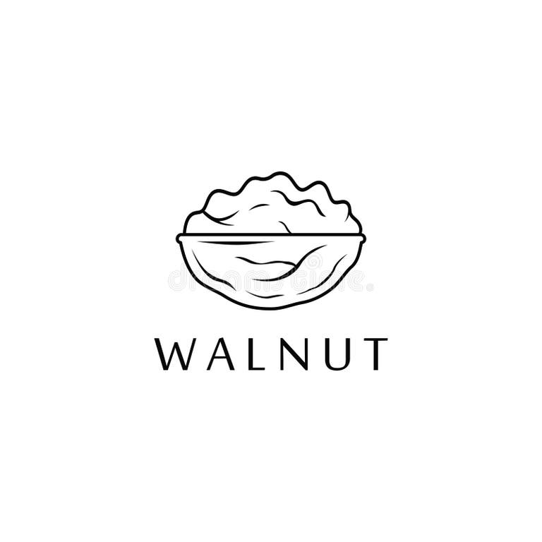 Walnut Logo Template Isolated White Background Stock Vector ...
