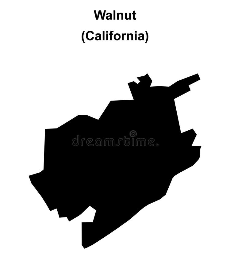 Walnut outline map stock illustration. Illustration of city - 356998760