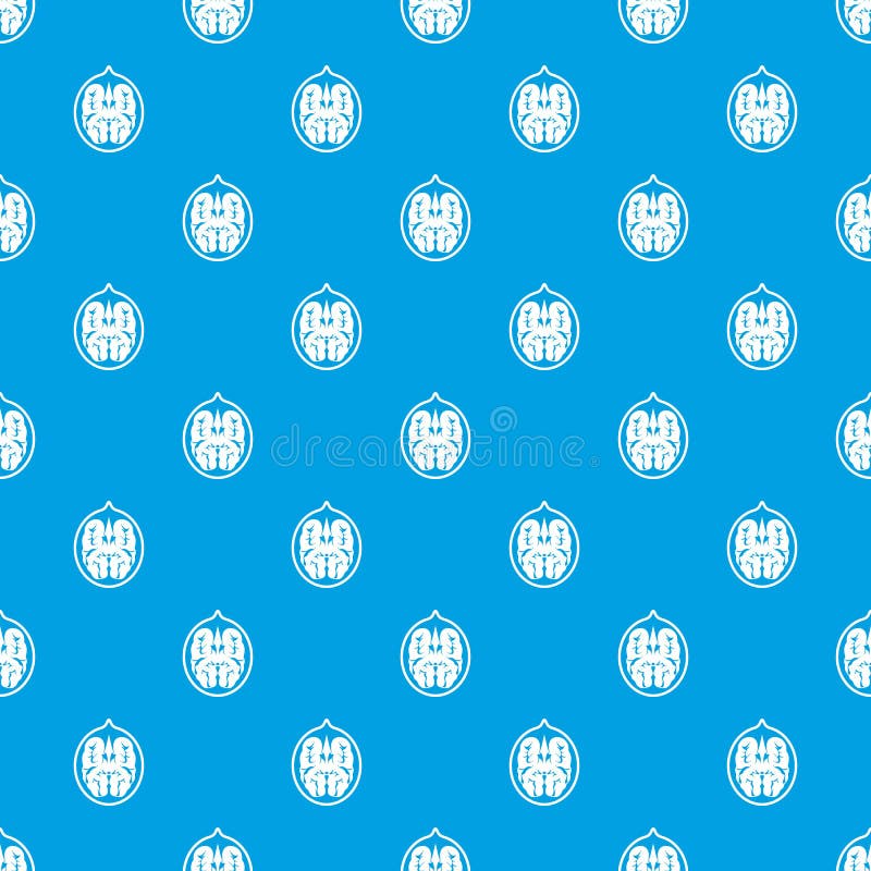 Walnut Pattern Seamless Blue Stock Vector - Illustration of dried ...