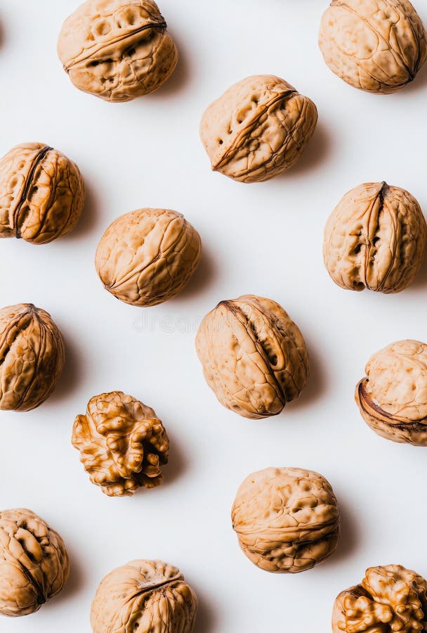 Walnut Pattern on White Background Stock Photo Stock Illustration ...
