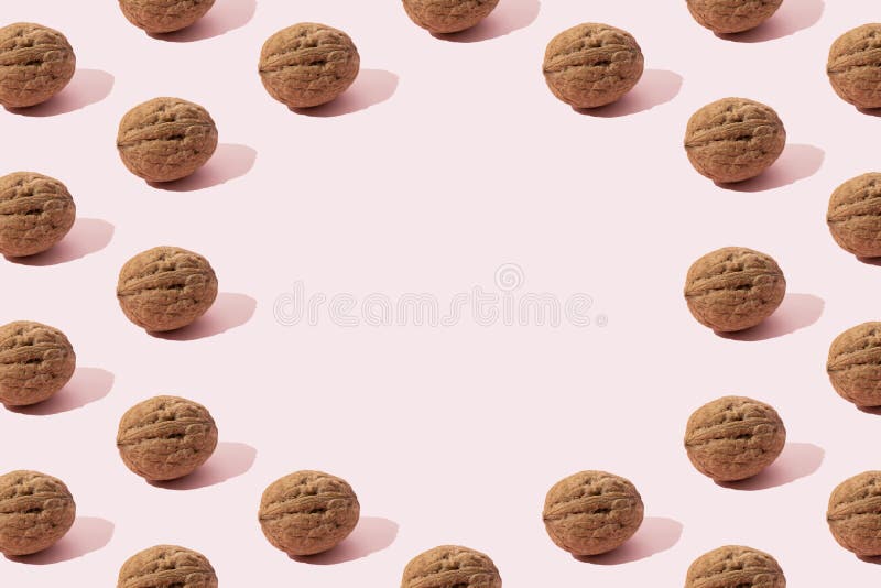 Walnut on a Pink Background with Copy Space Stock Photo - Image of ...