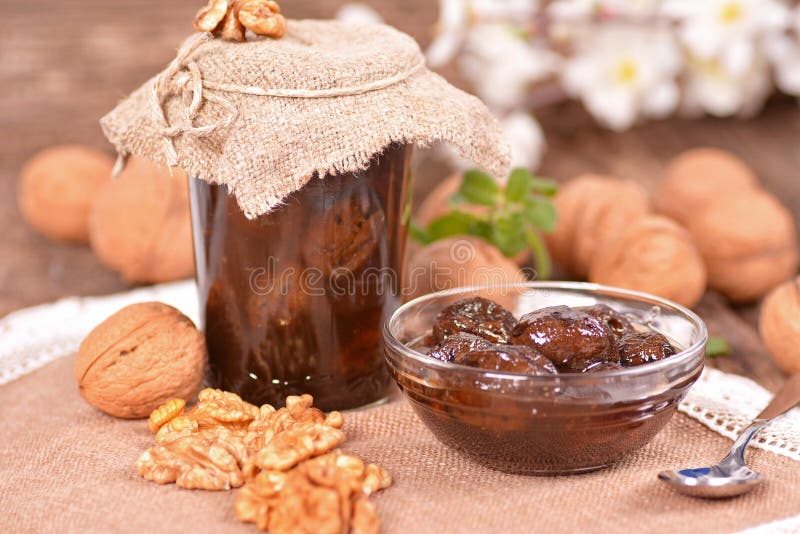 Walnut preserve stock image. Image of healthy, vitamin - 37180247