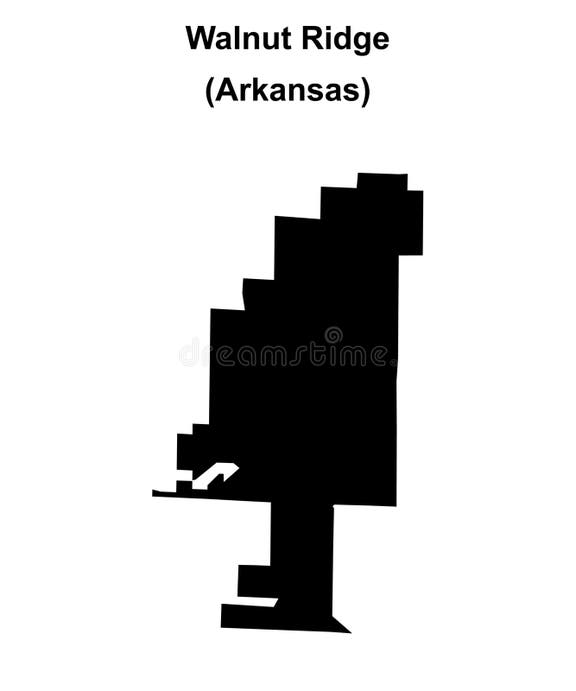 Walnut Ridge outline map stock vector. Illustration of cartography ...