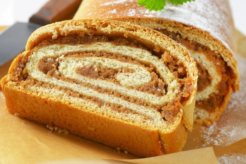 Walnut Roll stock photo. Image of slice, rolled, baking - 59951092