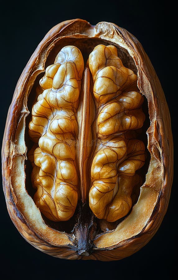 Walnut Shell and Kernel Close-up Stock Photo - Image of snack, shell ...