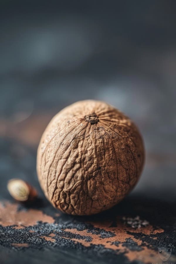 A Walnut Shell and Nut on a Table. Suitable for Food and Nutrition ...