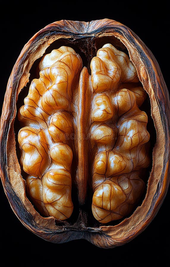 Walnut Shell and Seed Details Stock Photo - Image of design, light ...