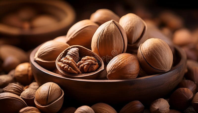 Walnut shells stock illustration. Illustration of chocolate - 372967411
