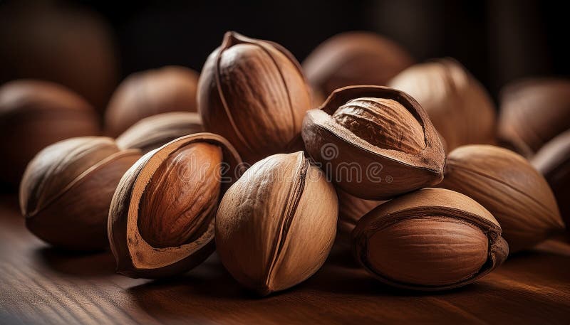 Walnut shells stock illustration. Illustration of wood - 372967420