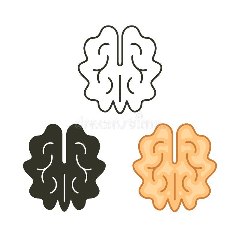 Walnut Symbol Icon Set. Vector Isolated Nut Illustration Stock ...