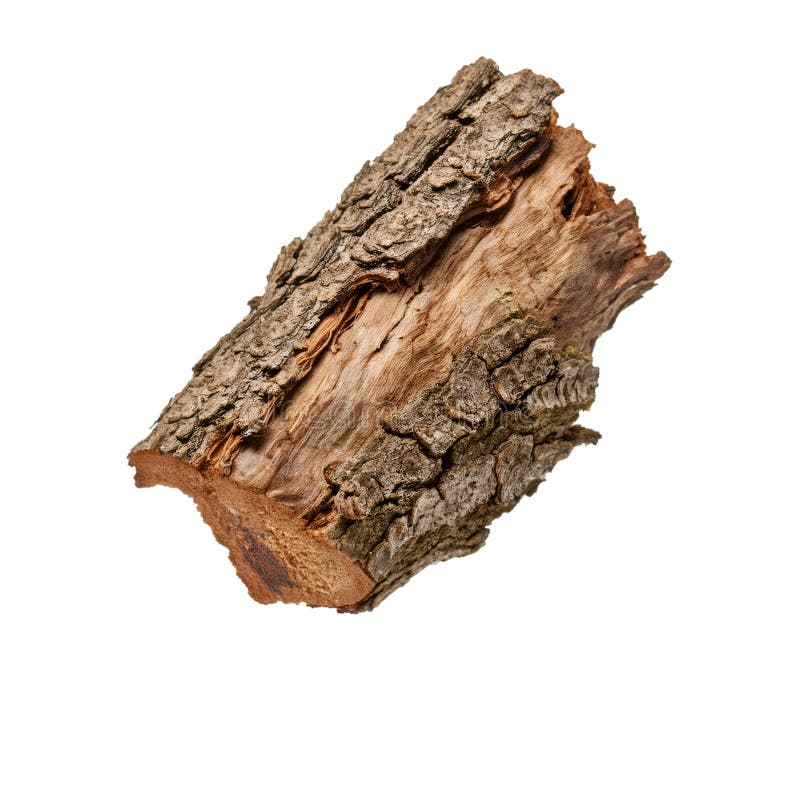 Walnut Tree Bark Fragment Isolated on Transparent Background with ...