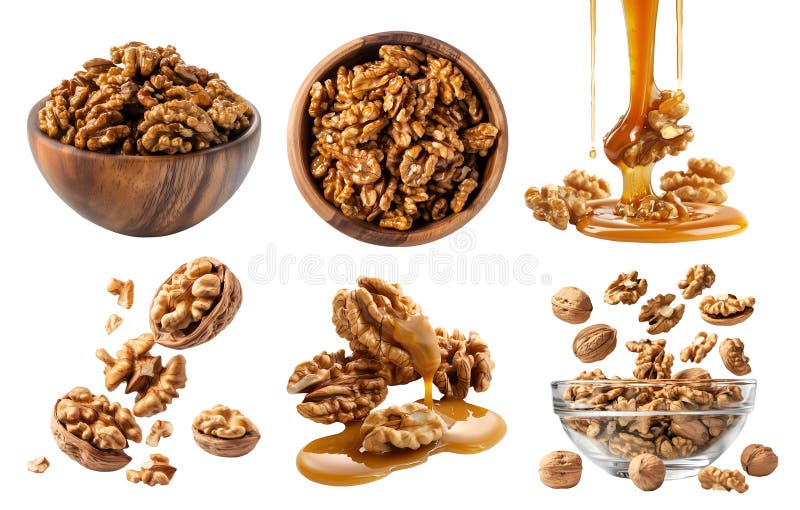 Walnut Walnuts Nut Seed Fruit, Many Angles Pile Bowl Stack, Caramel ...
