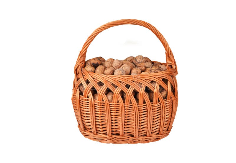 Walnut in a wattled basket stock image. Image of meal - 68952635