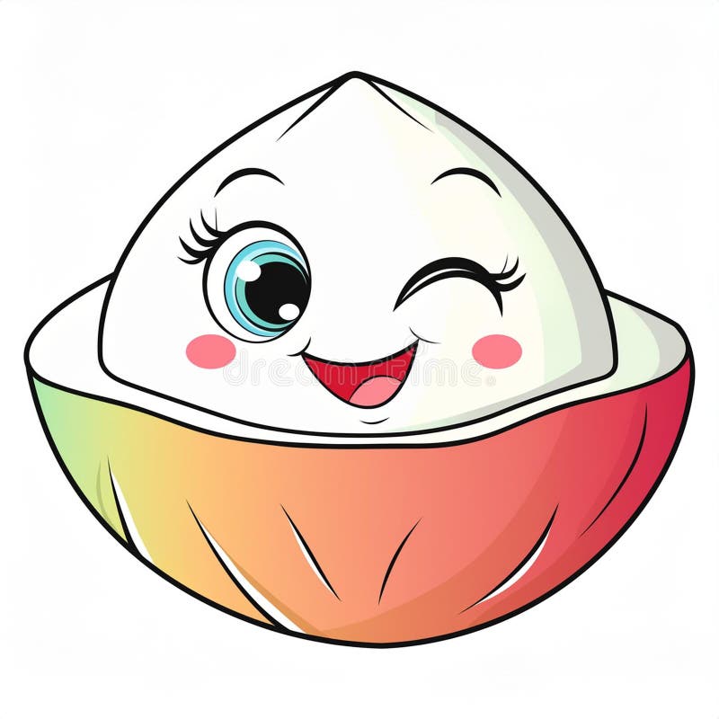 A Walnut with a Winking Face Still in Its Shell Stock Illustration ...