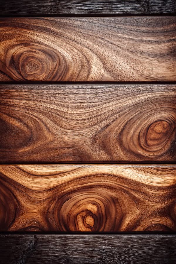 Walnut Wood Texture. Natural Dark Brown Wooden Background with ...