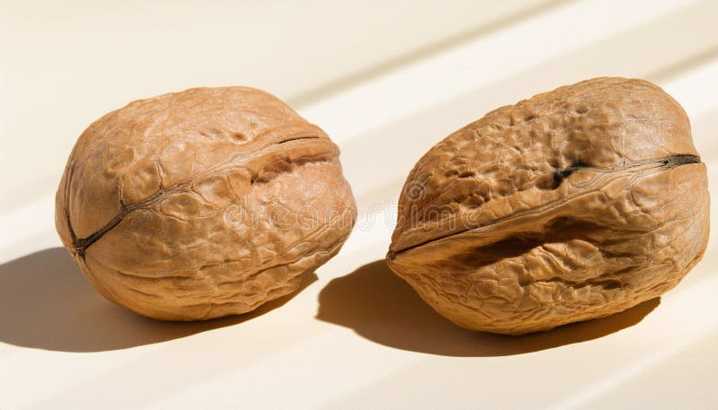 Aesthetic Display of Walnuts on a Beige Background Highlighting Natural ...