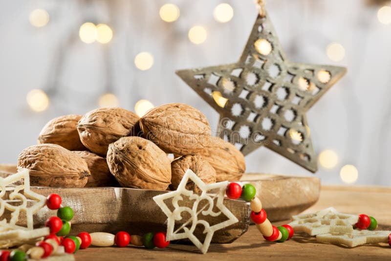 Walnuts with Christmas Star Stock Image - Image of snack, star: 61168633