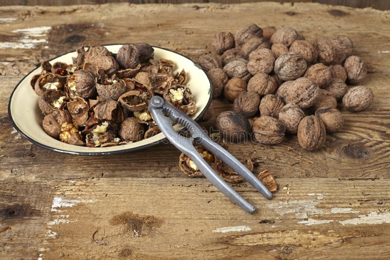 Walnuts Cracked Open With A Nut Cracker Stock Image - Image of eating ...