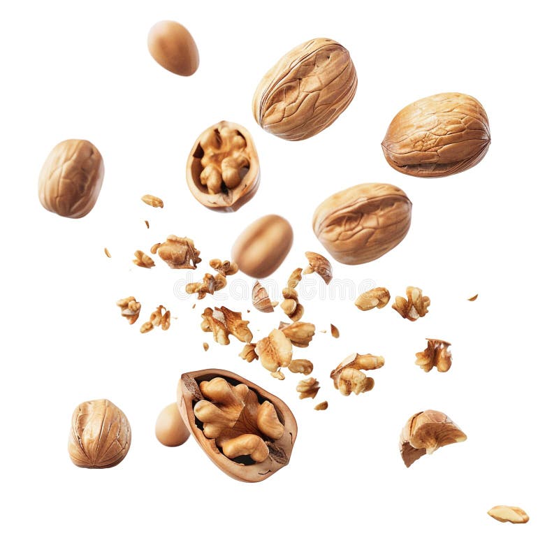 Walnuts Falling Nutty Goodness Stock Image - Illustration of nuts ...