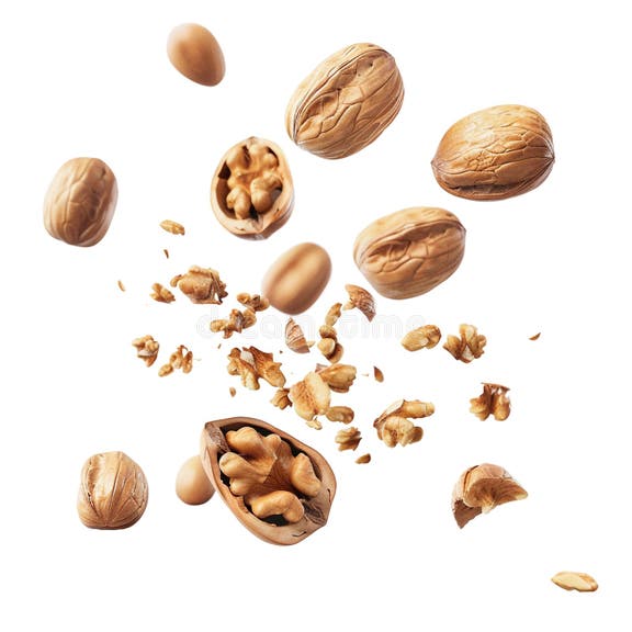 Walnuts Falling Nutty Goodness Stock Image - Illustration of nuts ...