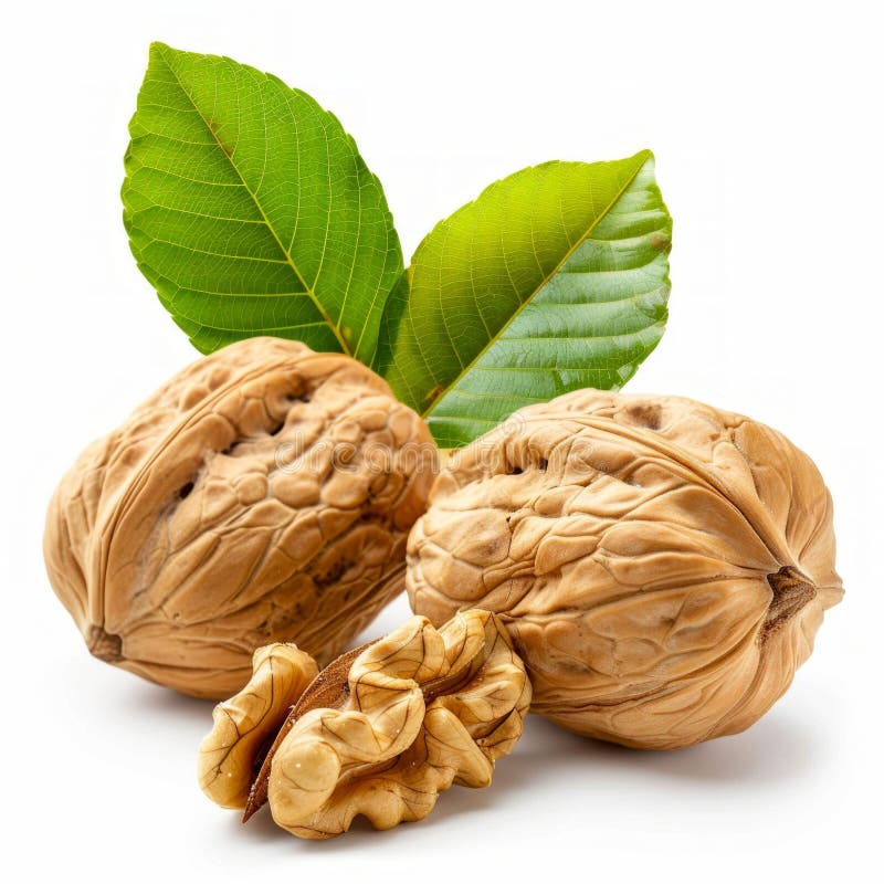 Walnuts Isolated on White Background. Generative Ai Stock Illustration ...