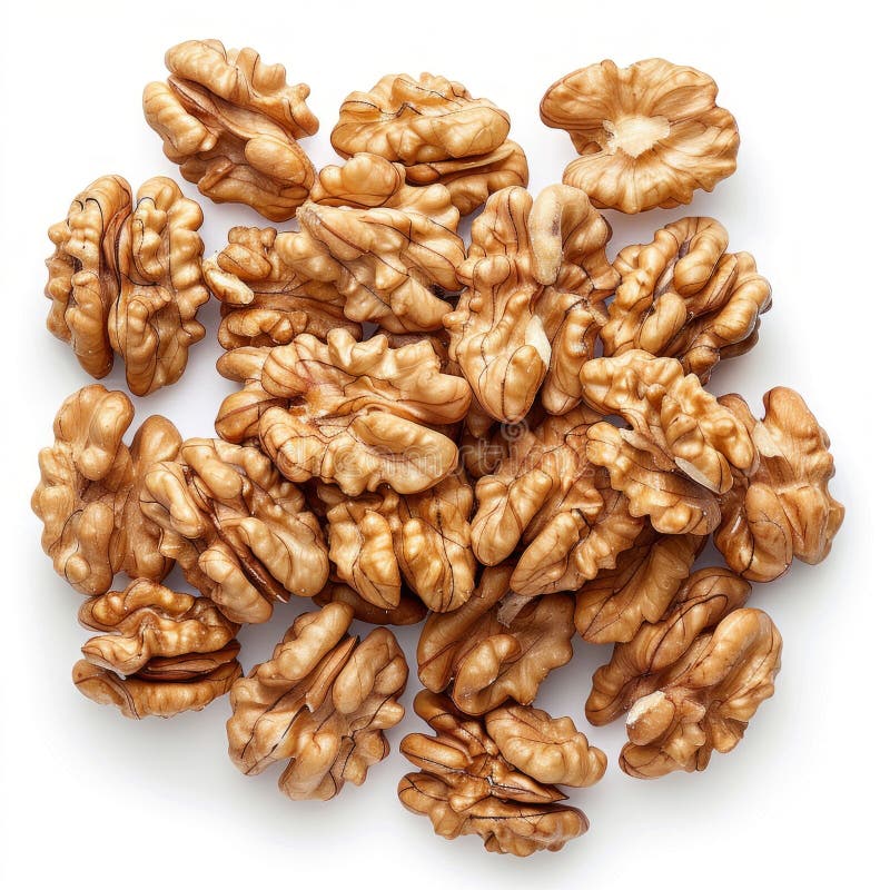 Walnuts Isolated on White Background. Generative Ai Stock Illustration ...