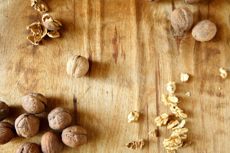 Walnuts on the Old Board, Peel and Core Stock Image - Image of group ...