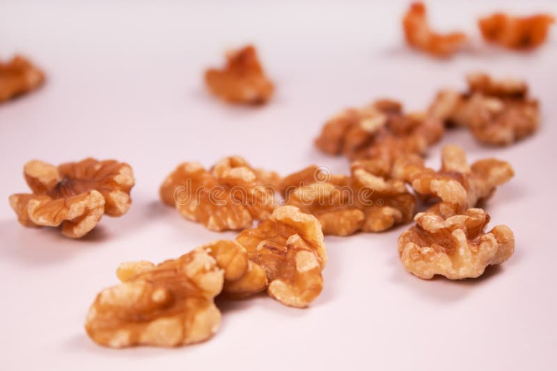 Walnuts, Peeled on a White Surface Stock Image - Image of organic ...