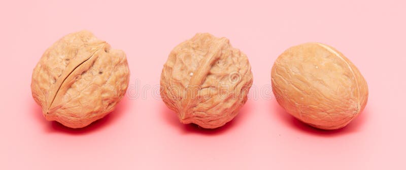 Walnuts on a Pink Background Stock Image - Image of nutshell, fruit ...